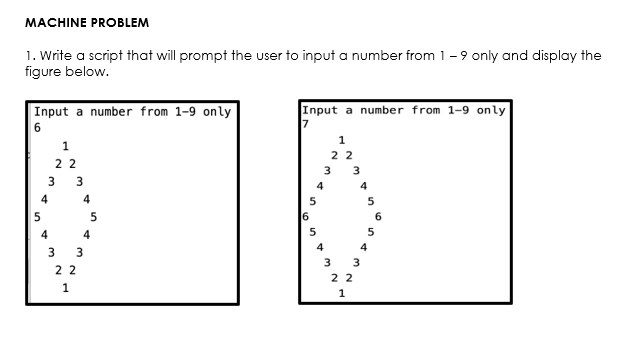 Solved Machine Problem 1 Write A Script That Will Prompt