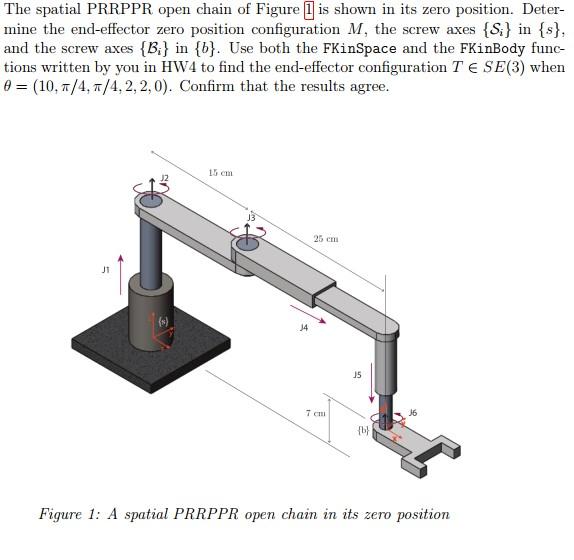 The spatial PRRPPR open chain of Figure 1 is shown in | Chegg.com