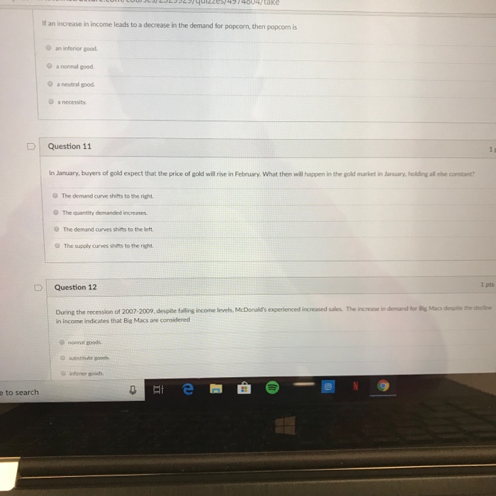 Solved If an increase in income leads to a decrease in the | Chegg.com