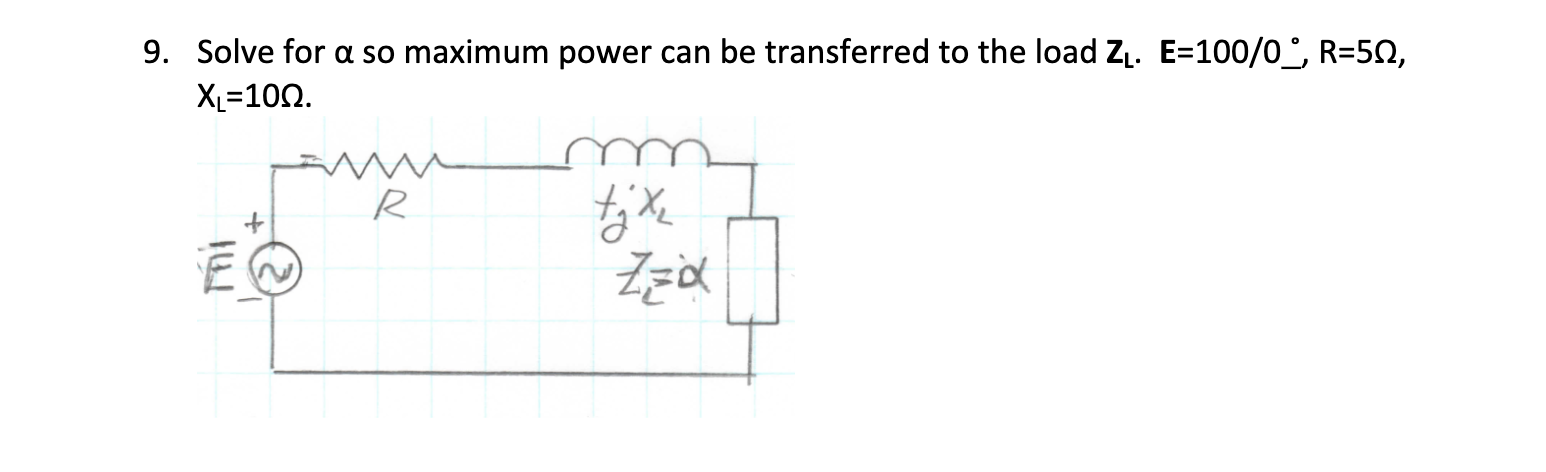 Solved Solve for α ﻿so maximum power can be transferred to | Chegg.com