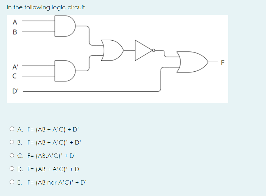 Solved In the following logic | Chegg.com