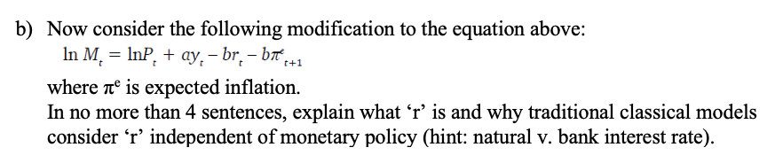 Solved Now consider the following modification to the | Chegg.com