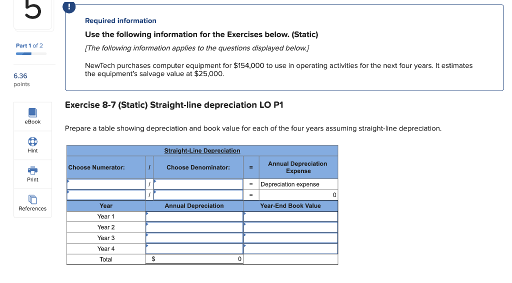 Required information Use the following information | Chegg.com