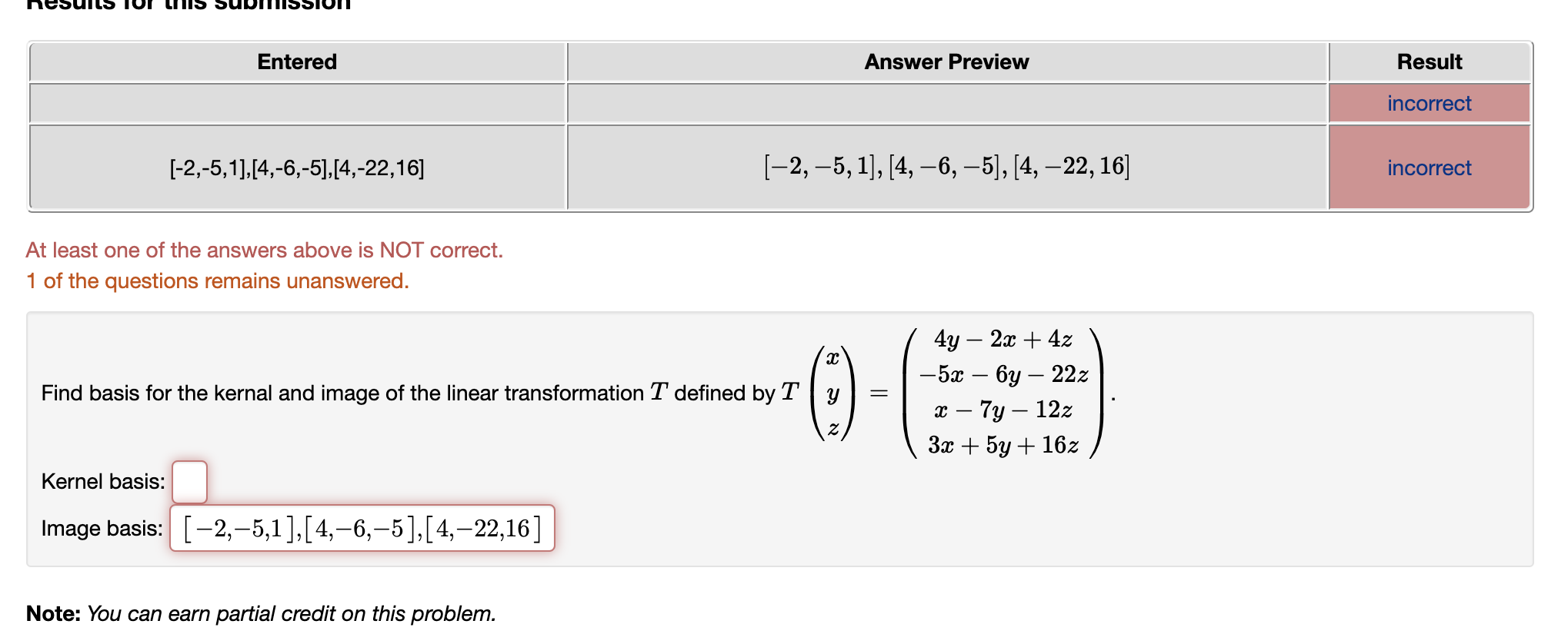 Solved Entered Answer Preview [-2,-5,1],[4,-6,-5],[4,-22,16] | Chegg.com