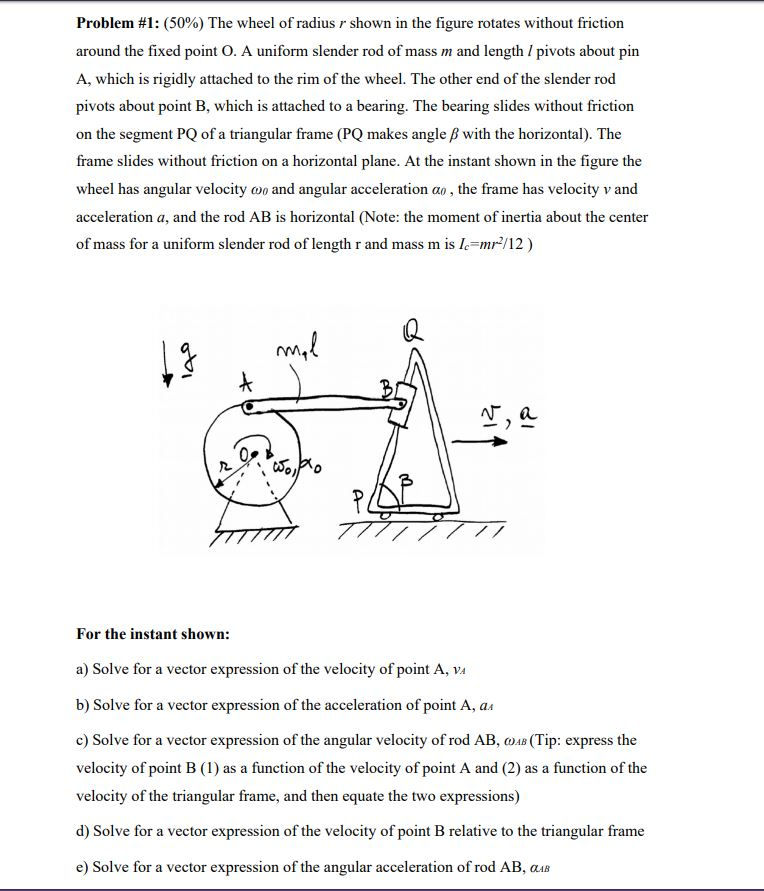 Solved Problem #1: (50%) The wheel of radius r shown in the | Chegg.com