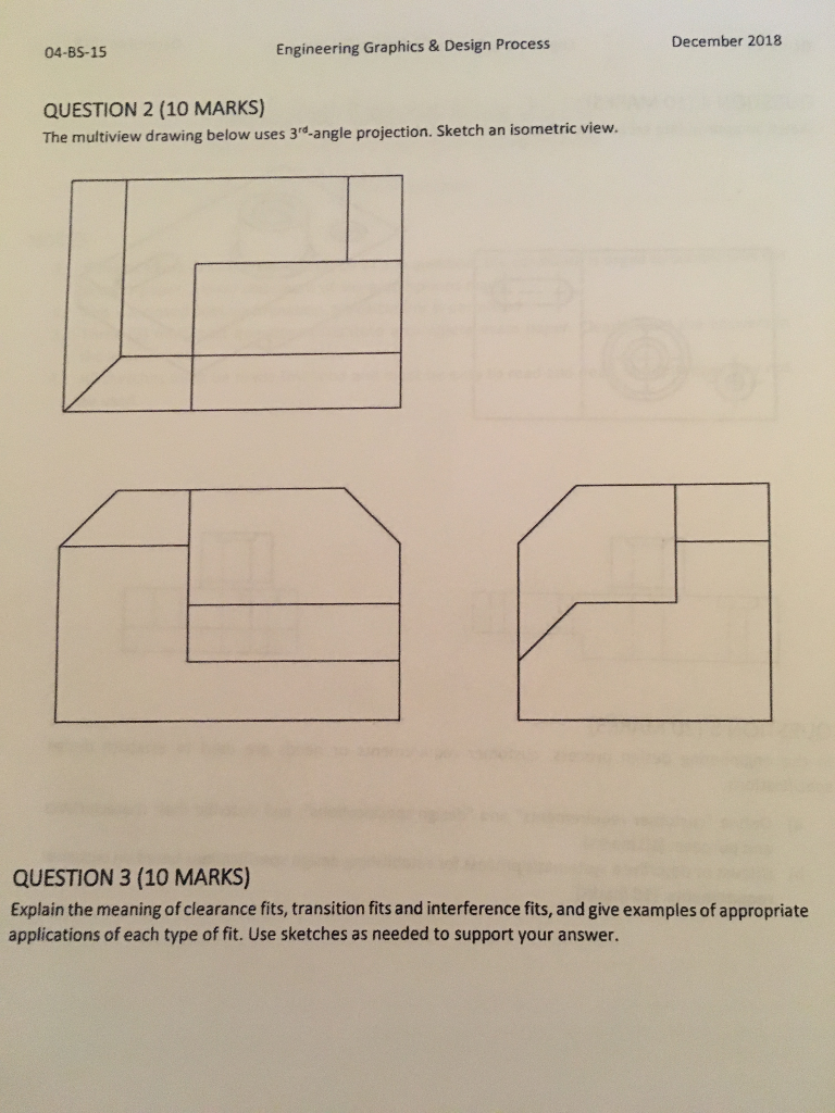Solved December 2018 04-BS-15 Engineering Graphics & Design | Chegg.com