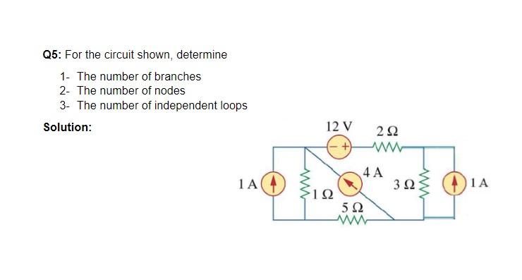 Solved Q5: For the circuit shown, determine 1- The number of | Chegg.com
