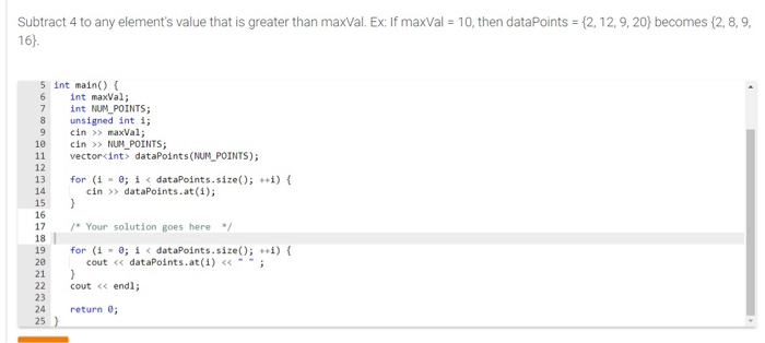 Solved Subtract 4 to any element's value that is greater | Chegg.com