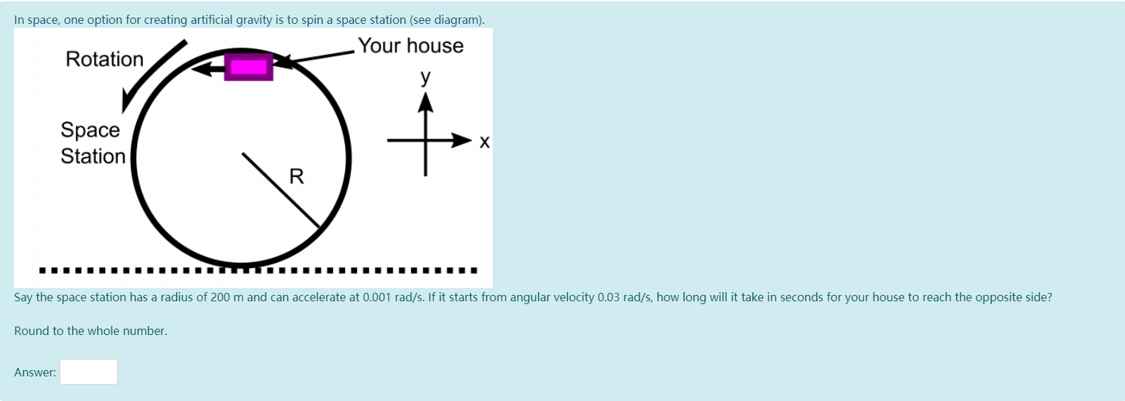 In space, one option for creating artificial gravity | Chegg.com