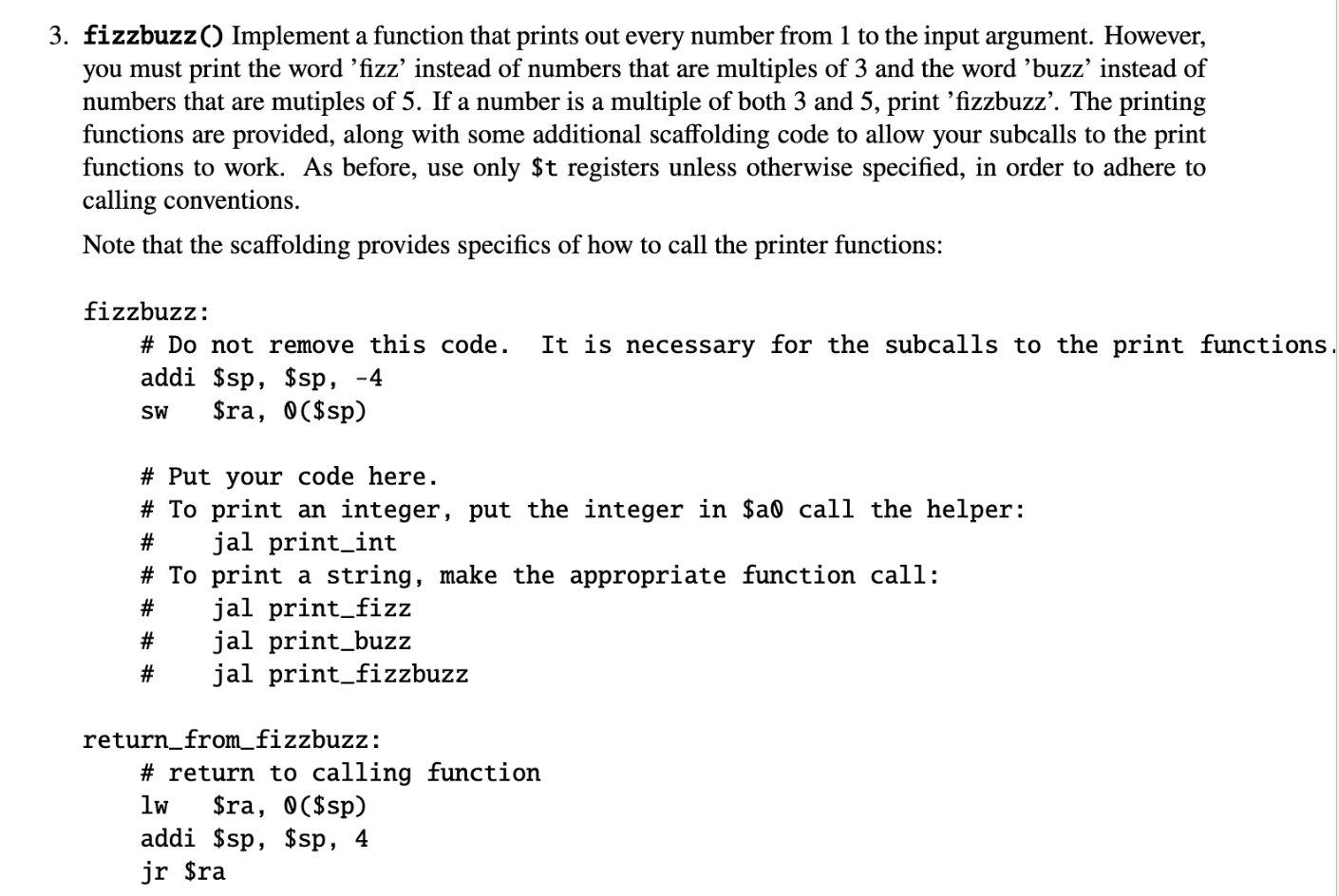 Implement in MIPS Given template for code: | Chegg.com