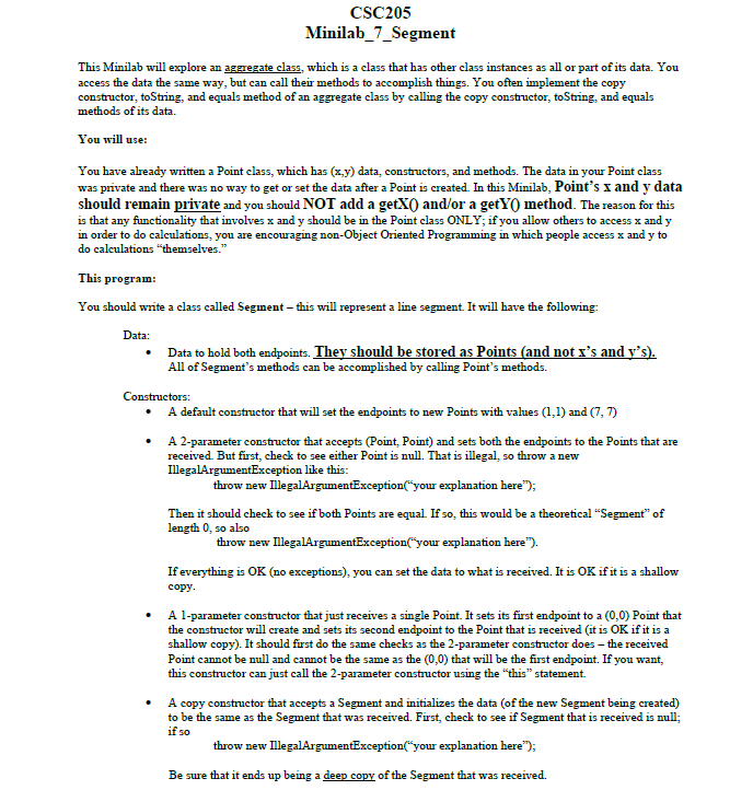 Solved CSC205 Minilab_7_Segment This Minilab will explore an | Chegg.com