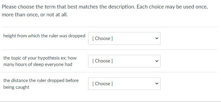 Solved Please choose the term that best matches the | Chegg.com