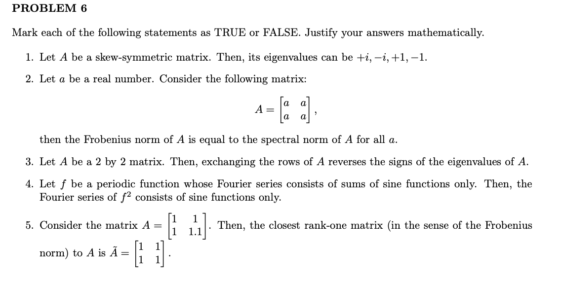 Solved Mark each of the following statements as TRUE or | Chegg.com