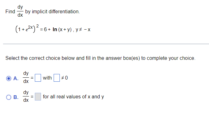 Solved Find dydx ﻿by implicit | Chegg.com