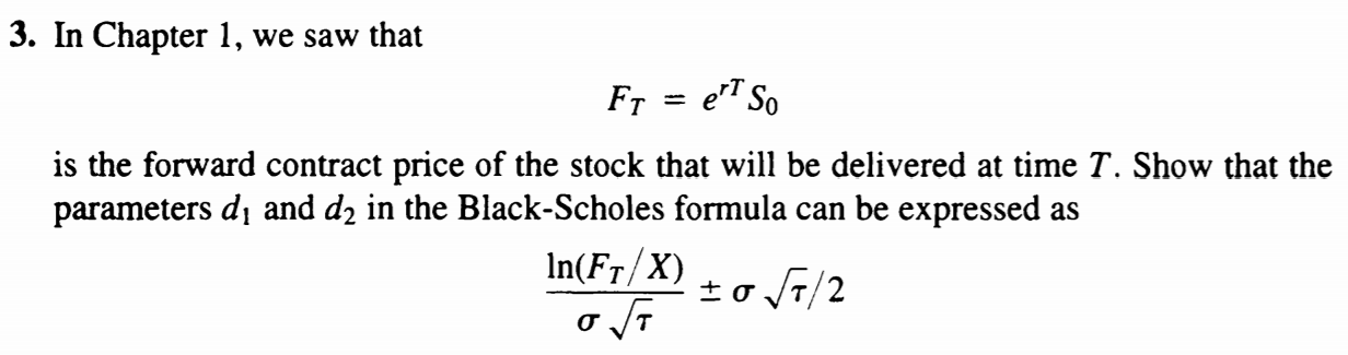 Solved 3. In Chapter 1, we saw that FI et So is the forward | Chegg.com