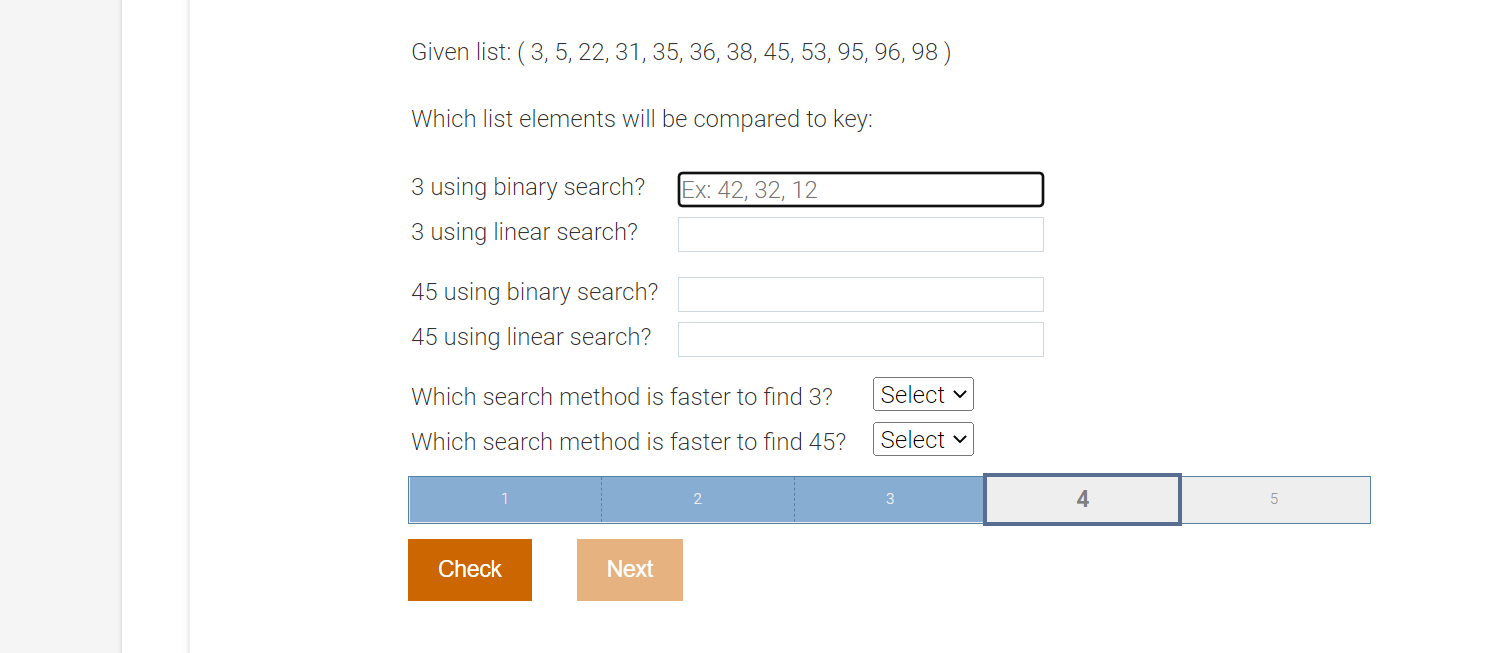 Solved Given list: (3,5,22,31,35,36,38,45,53,95,96,98) Which | Chegg.com