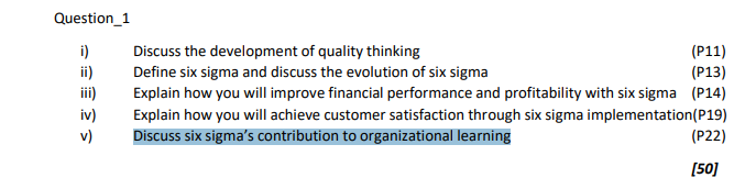 Solved Question_1 i) Discuss the development of quality | Chegg.com