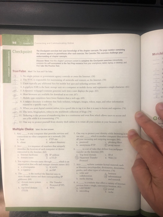 Solved 98Chapter 2 Connecting and Communicating Online The | Chegg.com