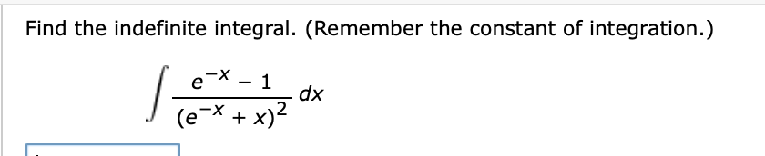 Find the indefinite integral. (Remember the constant | Chegg.com