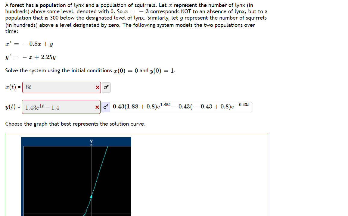 Solved A forest has a population of lynx and a population of | Chegg.com