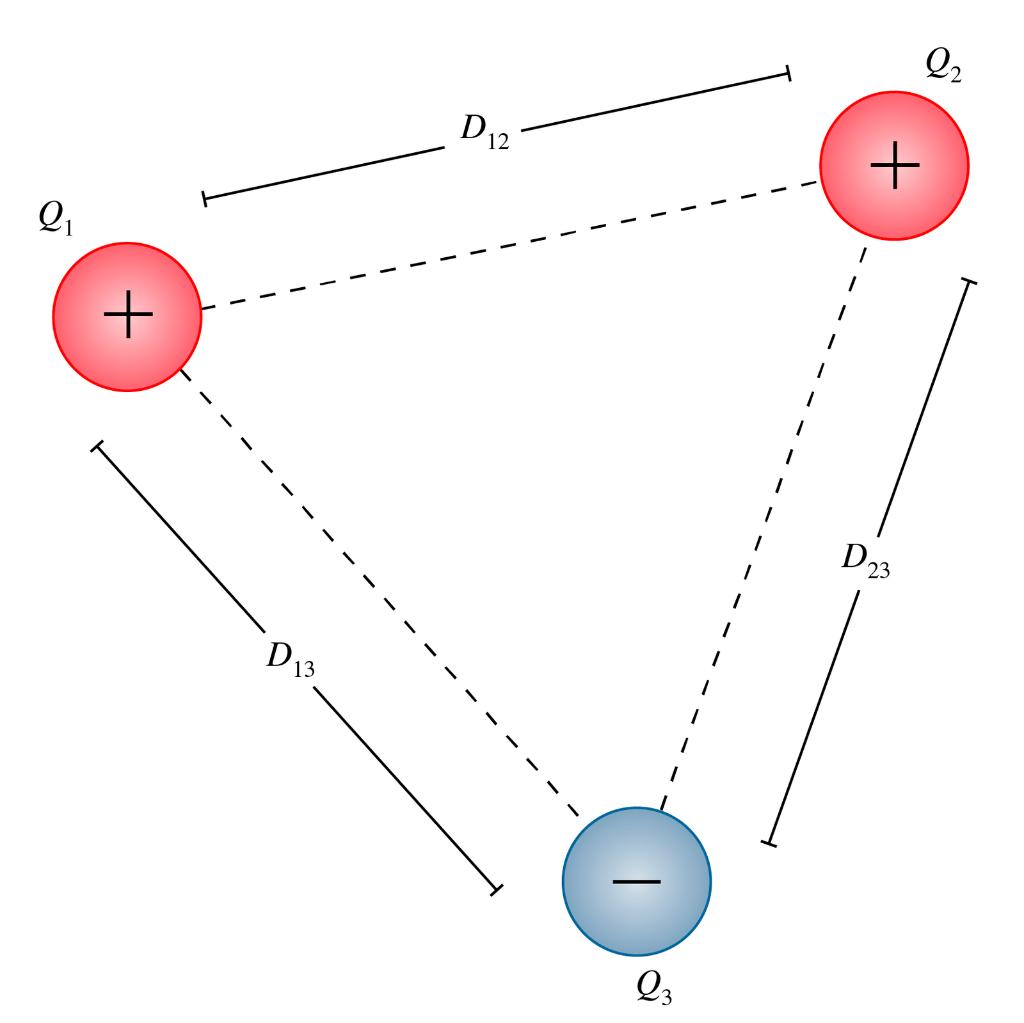Solved Three point charges are arranged in a triangle as | Chegg.com