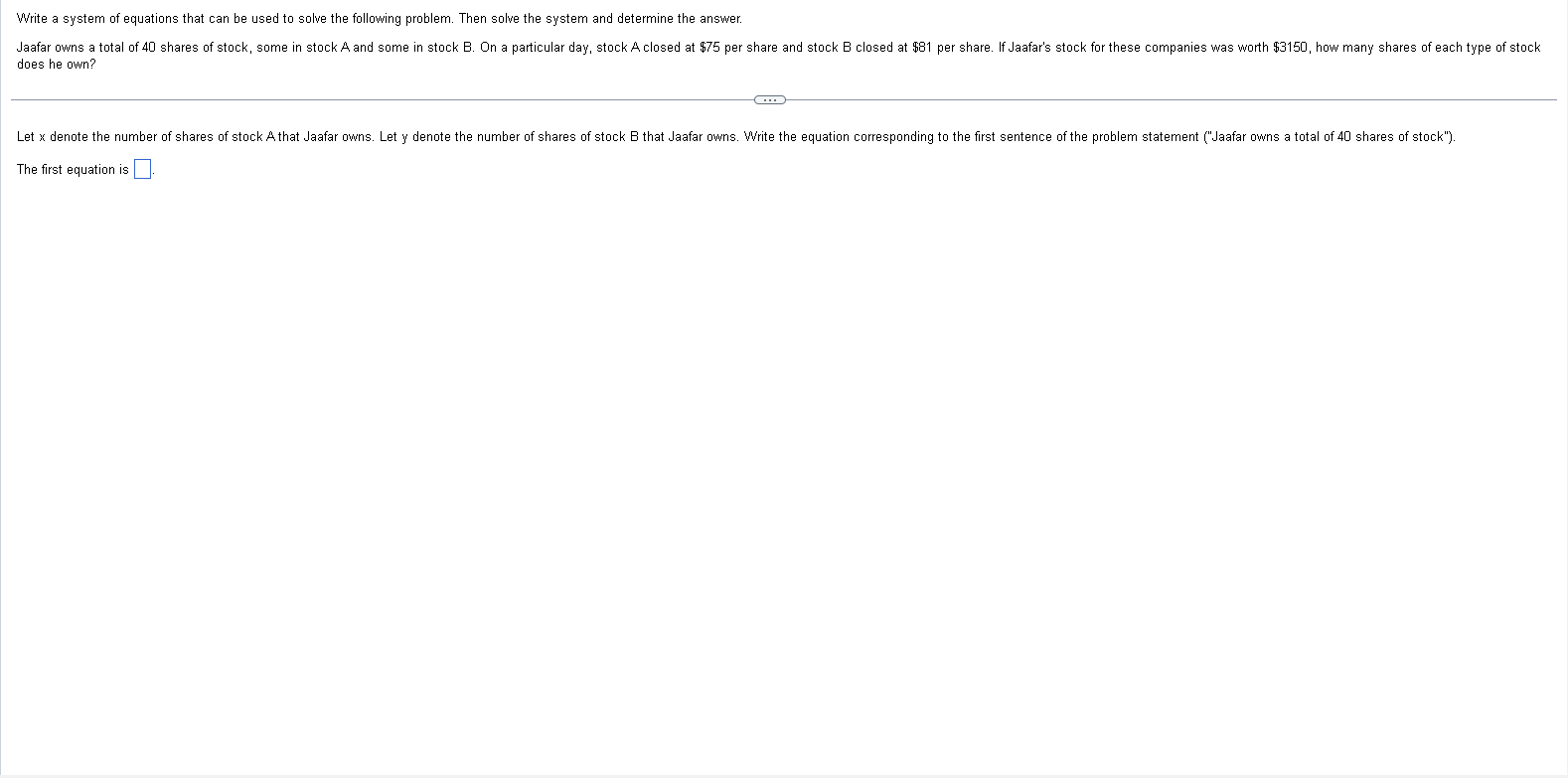 Solved Write a system of equations that can be used to solve | Chegg.com