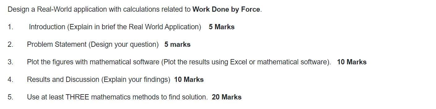 Solved Design a Real-World application with calculations | Chegg.com