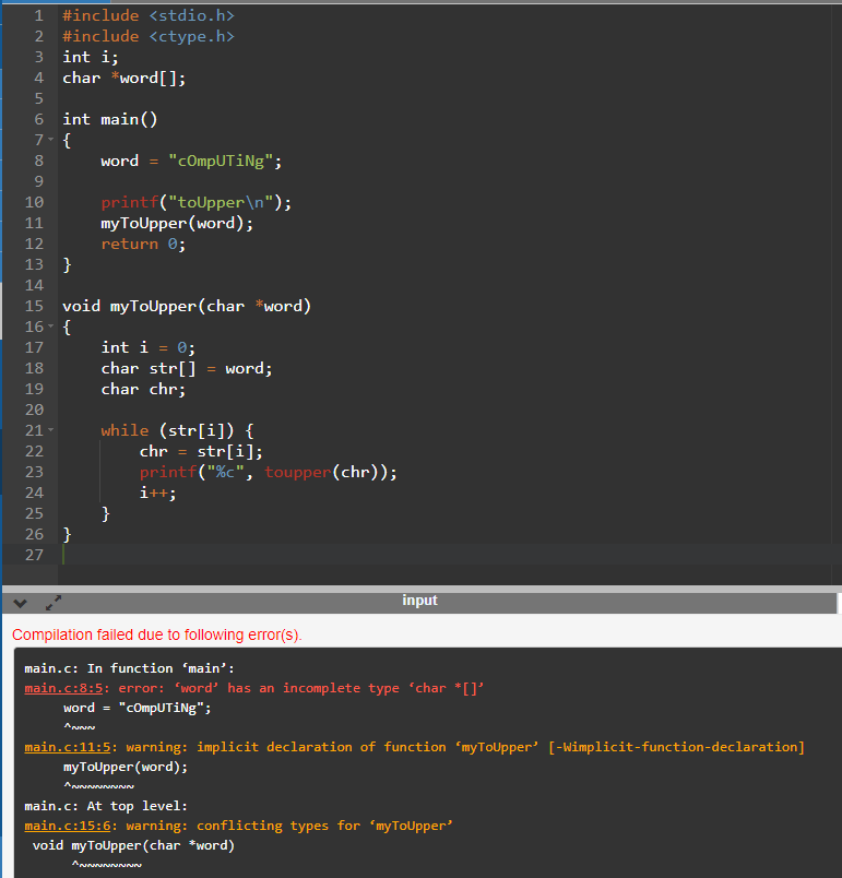 Solved Declare a string with the value "compUTİNg" and call | Chegg.com