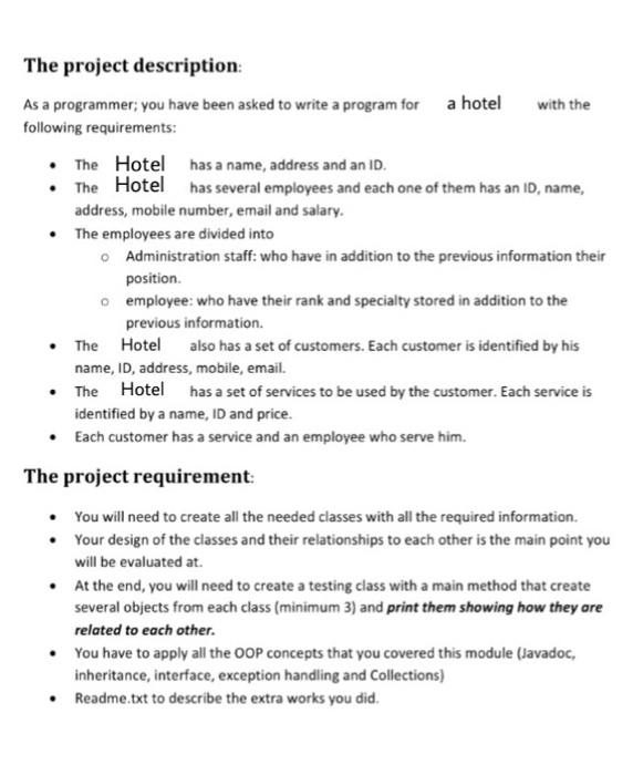 Solved The project description As a programmer; you have | Chegg.com