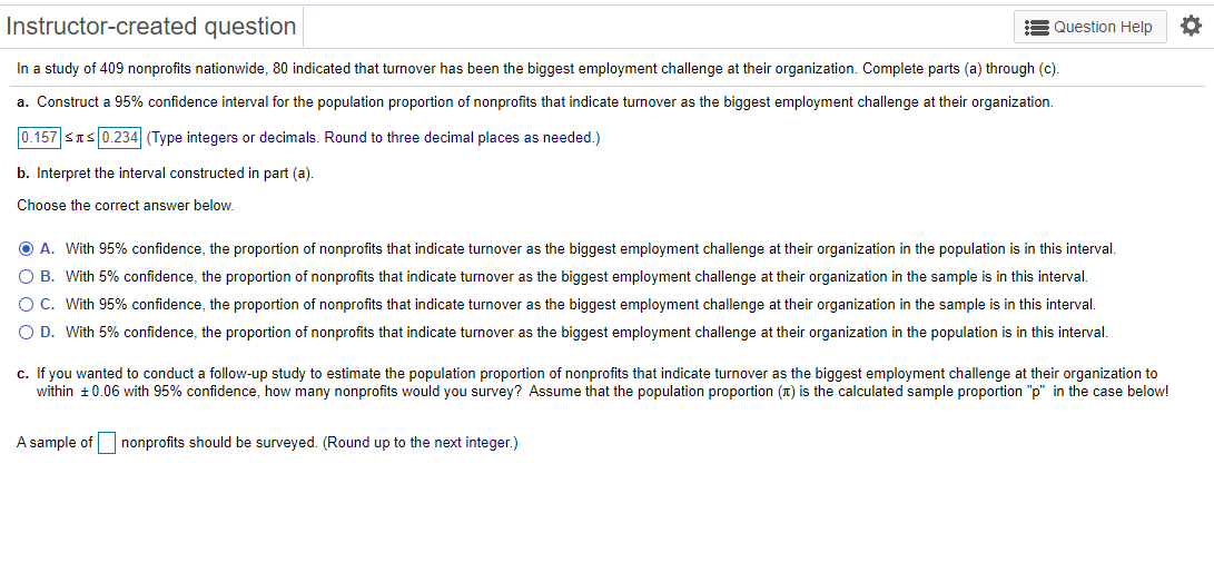 Solved Instructor-created question B Question Help In a | Chegg.com