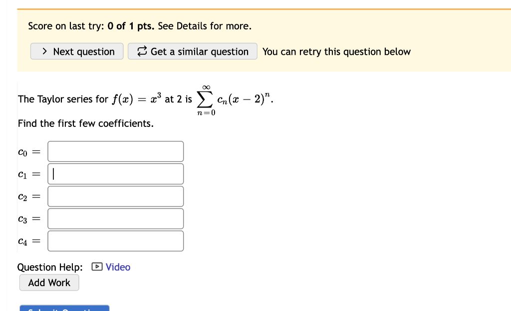 Solved Score on last try: 0 of 1 pts. See Details for more. | Chegg.com
