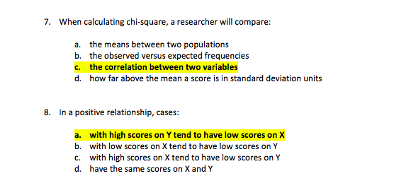 Solved If these two highlighted answer choices are not | Chegg.com