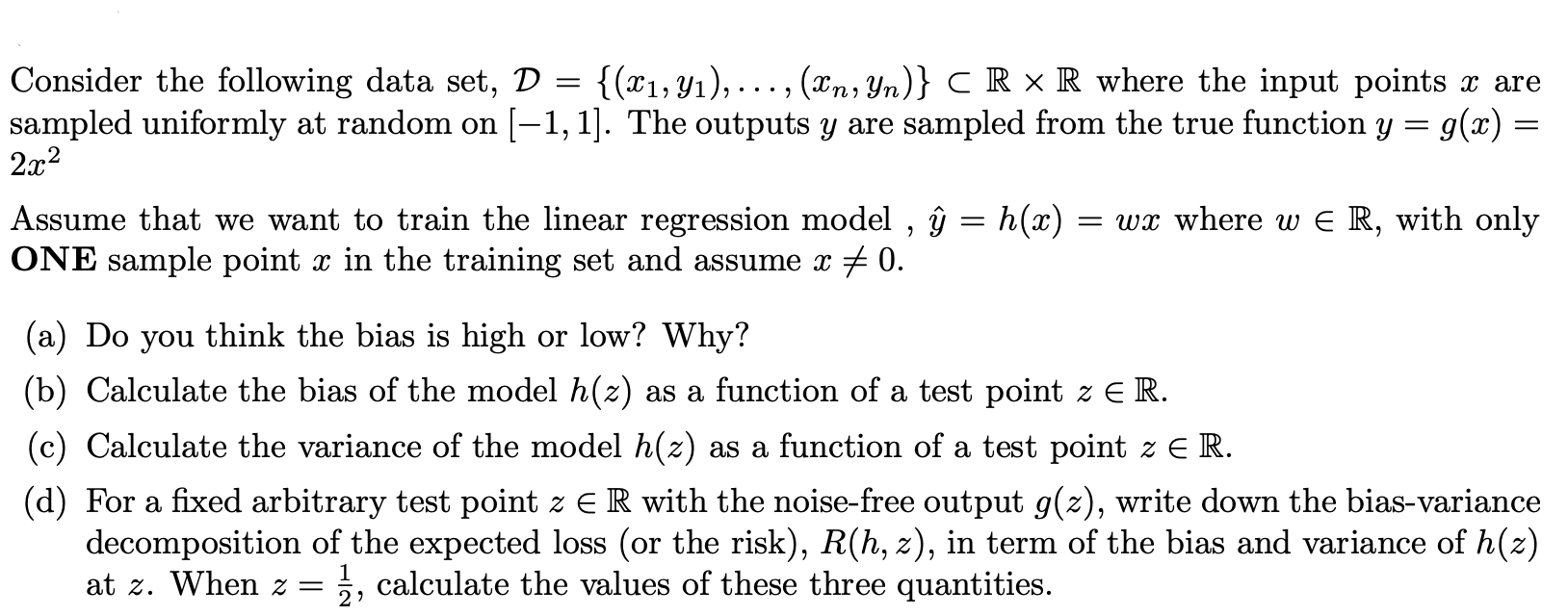 Consider the following data set, | Chegg.com