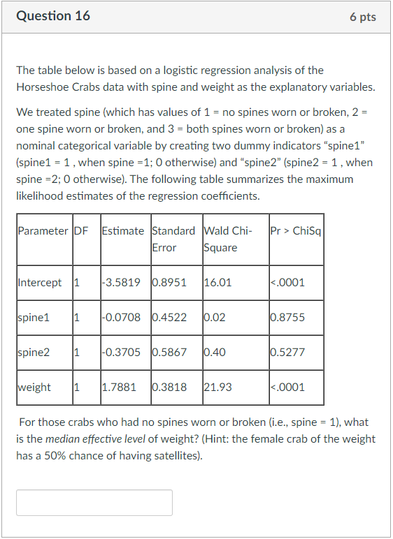 Solved The table below is based on a logistic regression | Chegg.com