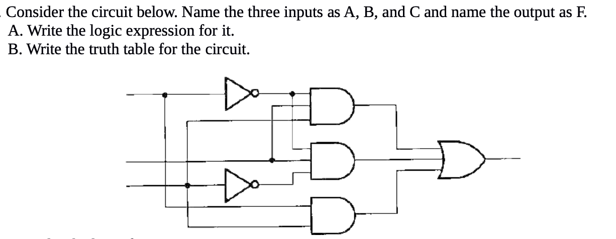 Solved - Consider the circuit below. Name the three inputs | Chegg.com