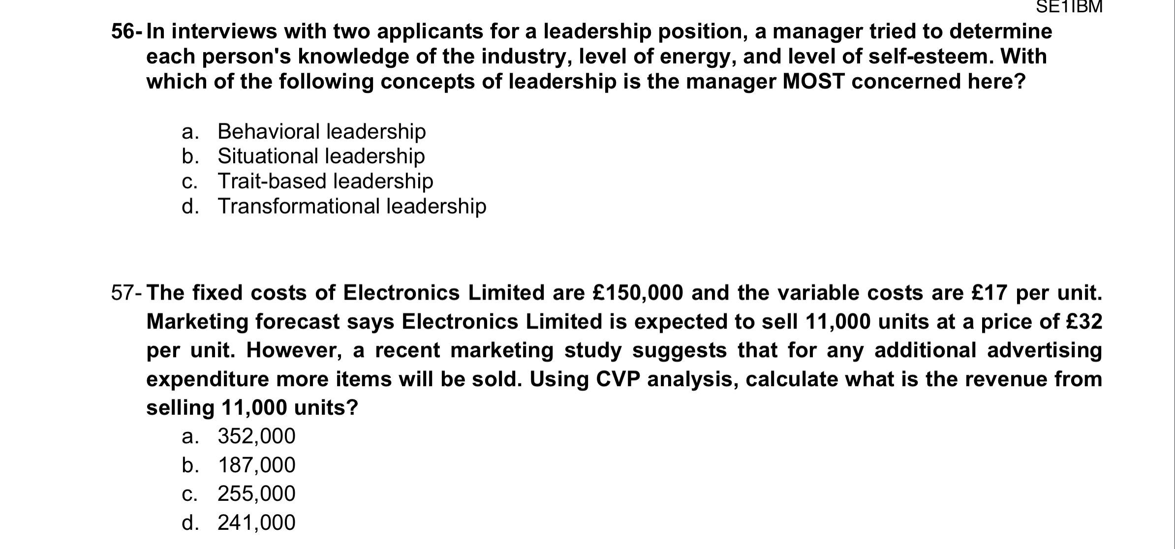 Solved 56- ﻿In interviews with two applicants for a | Chegg.com