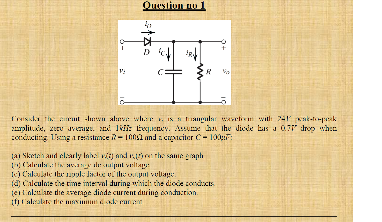 Solved Question no 1 Consider the circuit shown above where | Chegg.com
