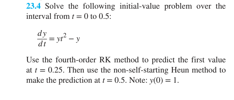 Solved 23.4 Solve the following initial-value problem over | Chegg.com