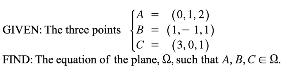 Solved GIVEN: The three points | Chegg.com