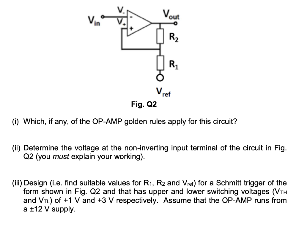 Solved (i) Which, if any, of the OP-AMP golden rules apply | Chegg.com