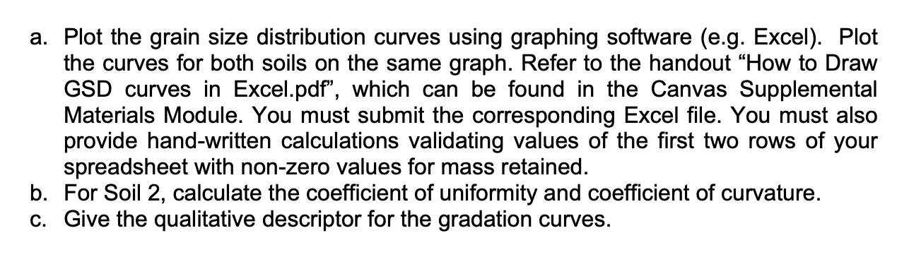 Solved Problem 5 The laboratory results of grain size | Chegg.com