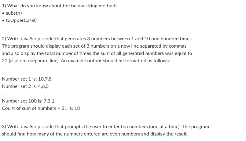 Solved 1) What do you know about the below string methods: | Chegg.com