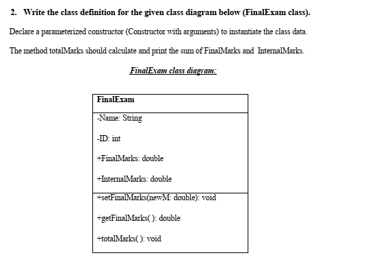 Solved 2. Write the class definition for the given class | Chegg.com