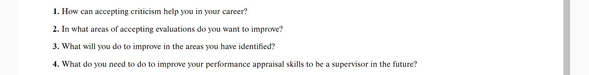 Solved 1. How can accepting criticism help you in your | Chegg.com
