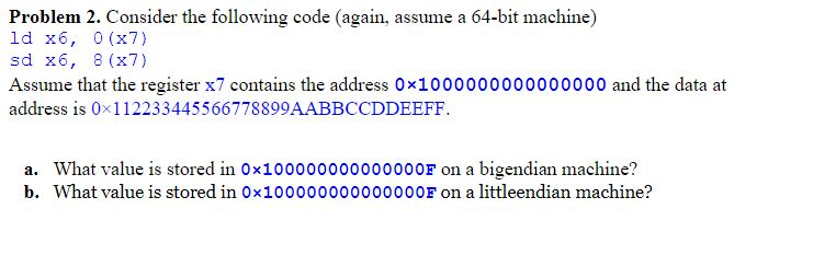 Solved Problem 2. Consider the following code (again, assume | Chegg.com