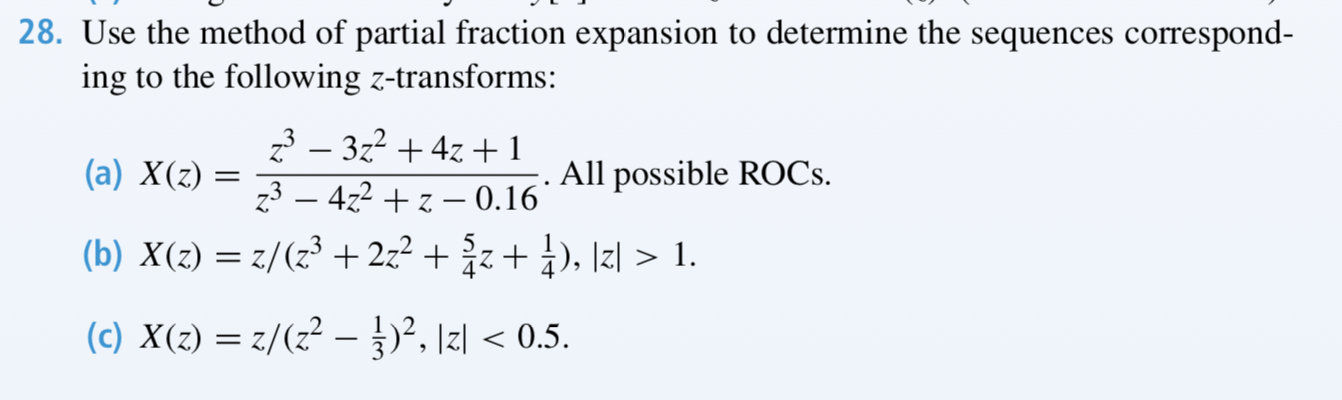 Solved 28. Use the method of partial fraction expansion to | Chegg.com