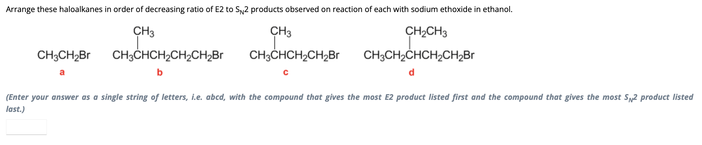 Solved Arrange these haloalkanes in order of decreasing | Chegg.com