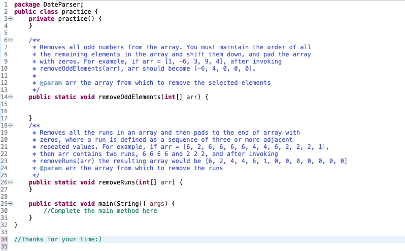 Solved 4 OOO OY 8 * 1 package DateParser; 2 public class | Chegg.com
