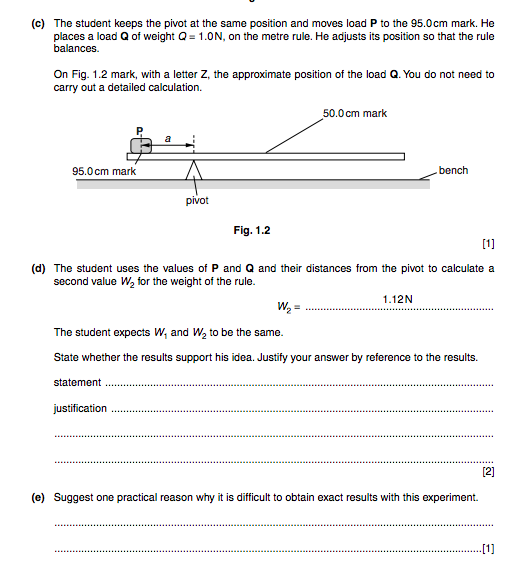 The class is determining the weight of a metre rule | Chegg.com