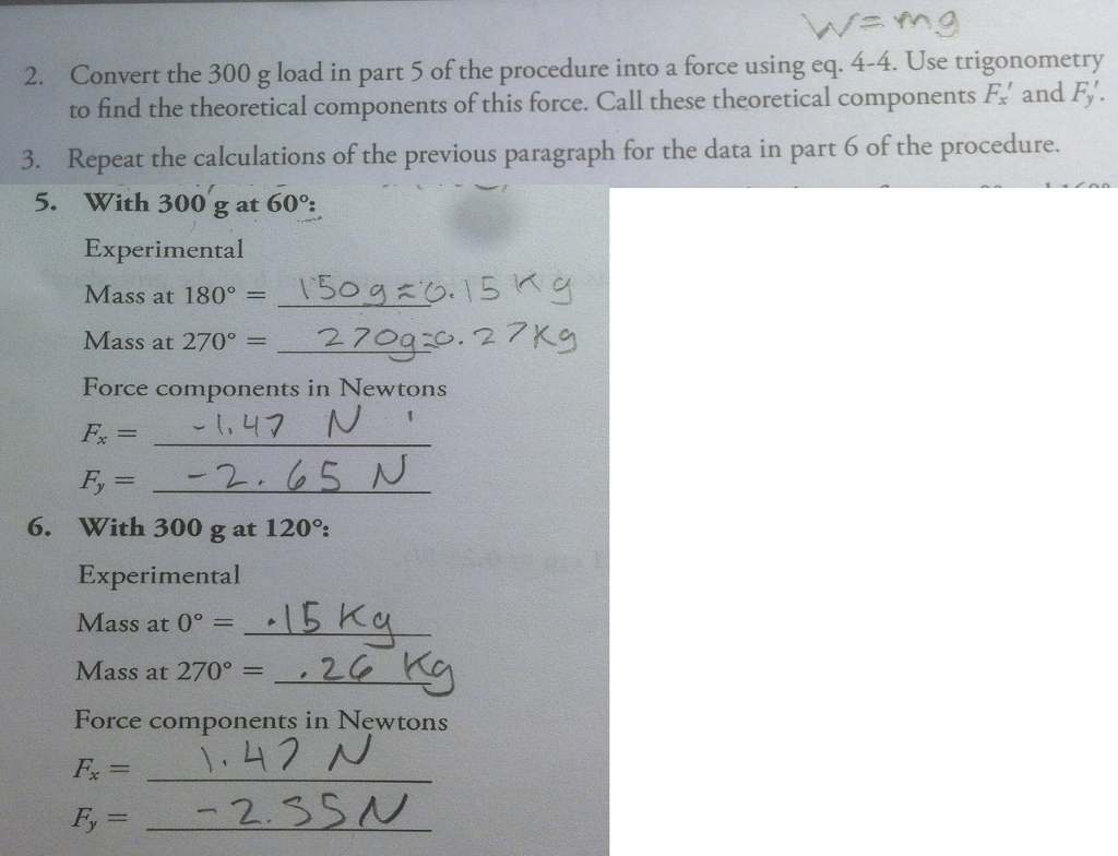 Solved ng Convert the 300 g load in part 5 of the procedure | Chegg.com